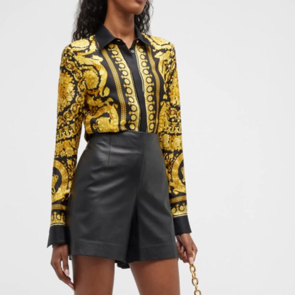 Versace | Tops | Versace Baroque Heritage Silk Formal Shirt | Poshmark